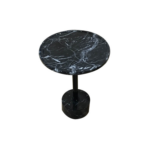 Ivy Bronx Mila Round Natural Marble Side Table | Wayfair.co.uk